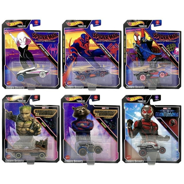 Hot Wheels Marvel Character Cars 6-Pack - Walmart.com