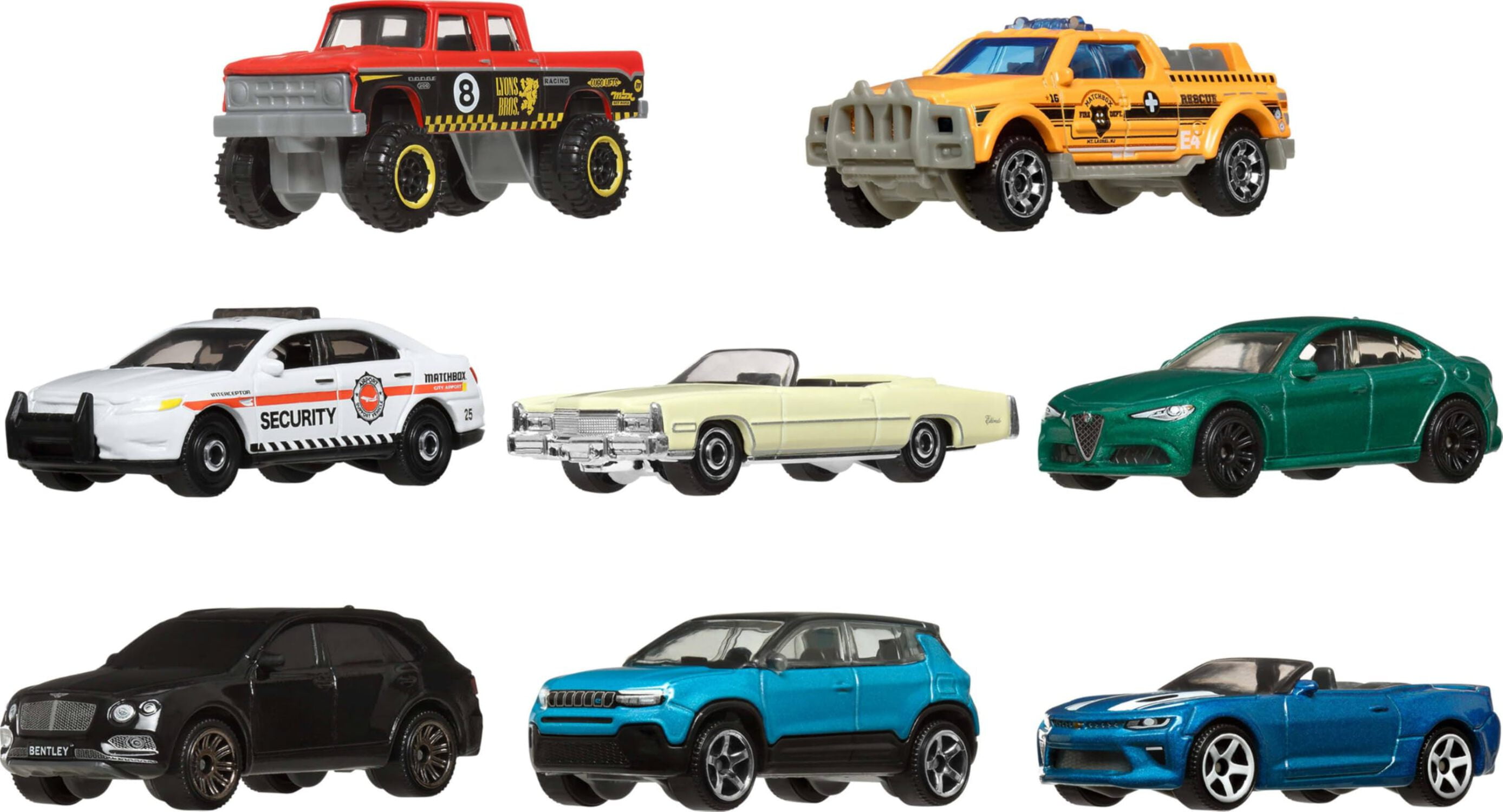 Matchbox Toy Cars or Trucks 8-Pack, Set of 8 Die-Cast 1:64 Scale ...