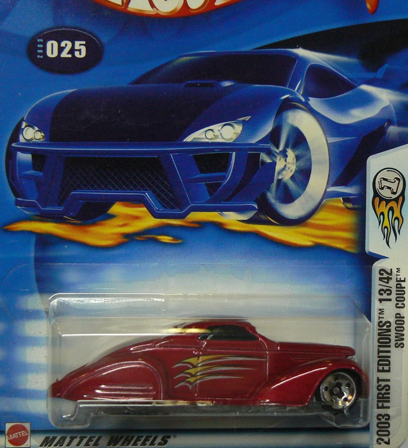 Hot Wheels Mattel 2003 First Editions 1:64 Scale Red Swoop Coupe Die ...