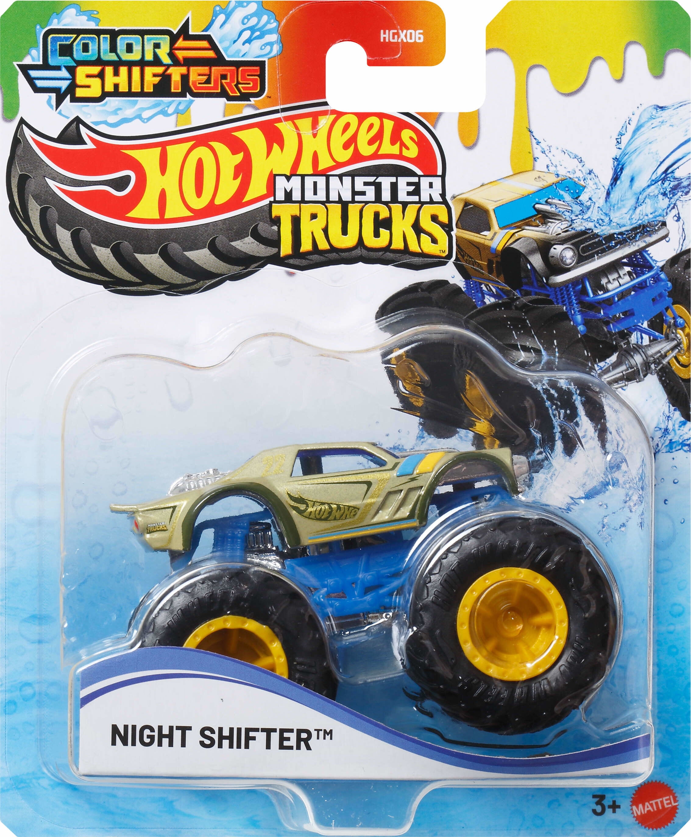 Hot Wheels Monster Trucks 1:64 Color Shifters, 1 Toy Truck Changes ...