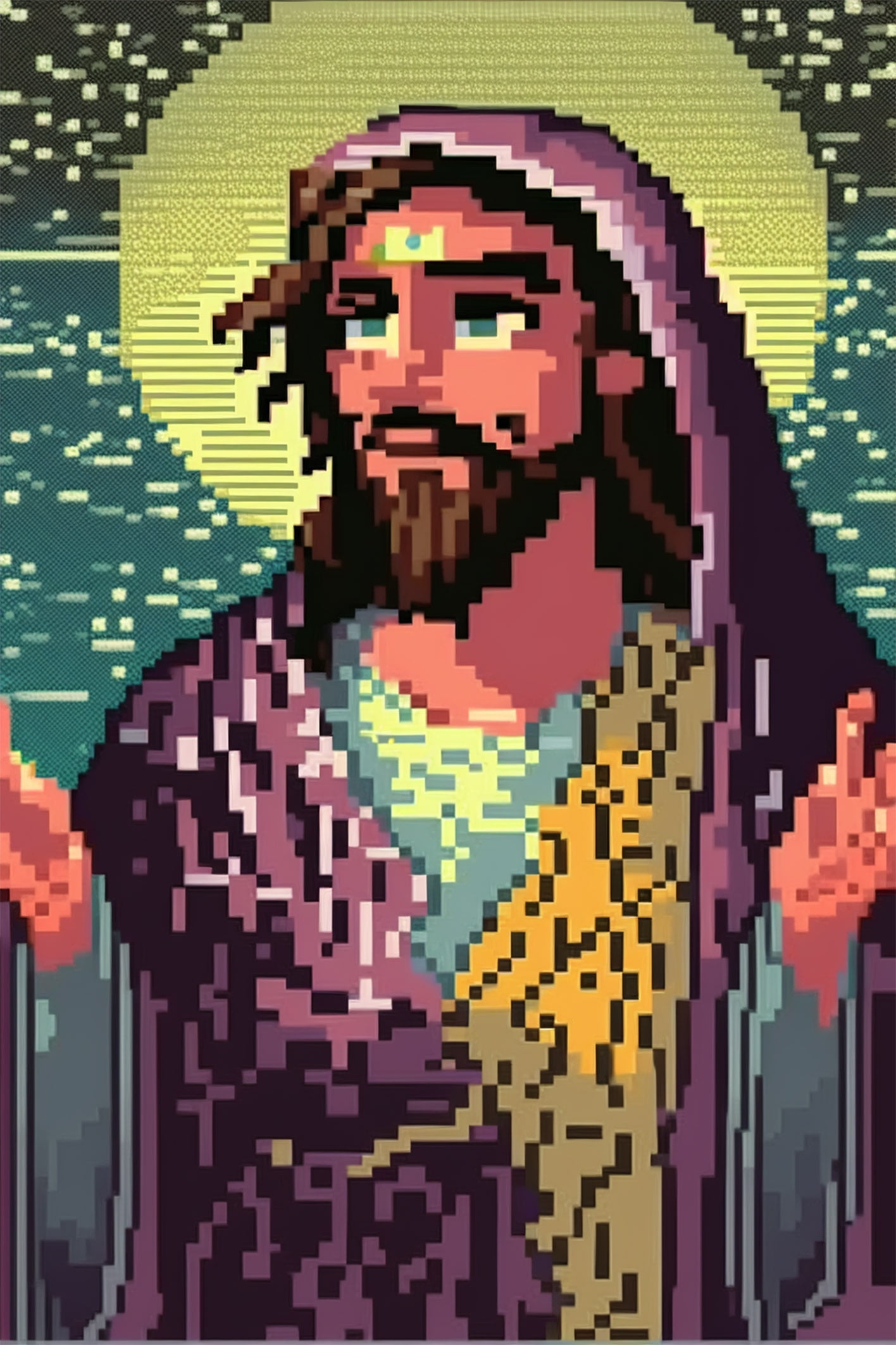 24x36 gallery poster, Jesus Christ 8 bit graphics p12 - Walmart.com