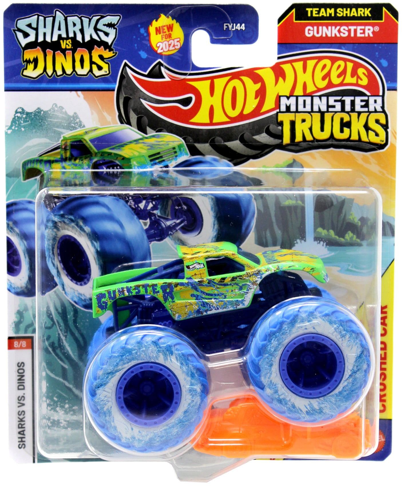 Hot Wheels Monster Trucks LIVE Sharks vs Dinos Team Shark Gunkster ...