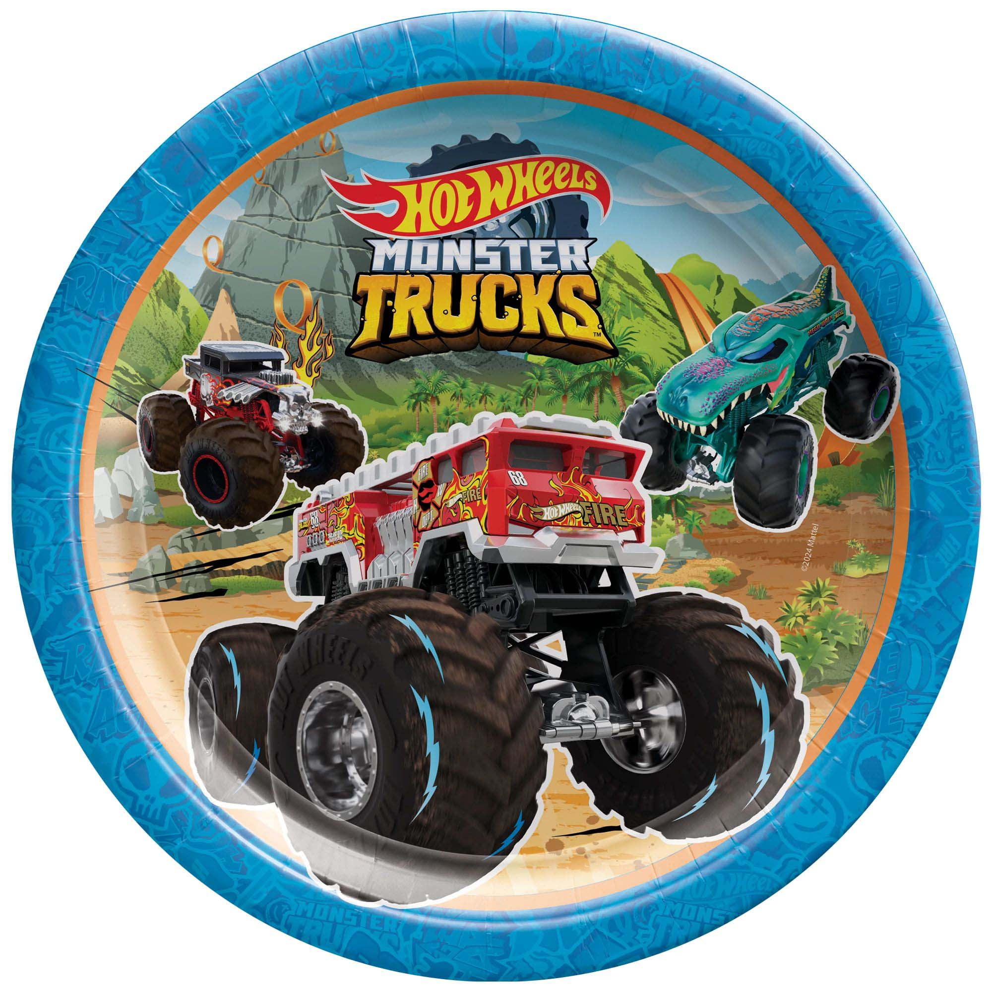 Hot Wheels Monster Trucks Large Paper Plates (8ct) - Walmart.com