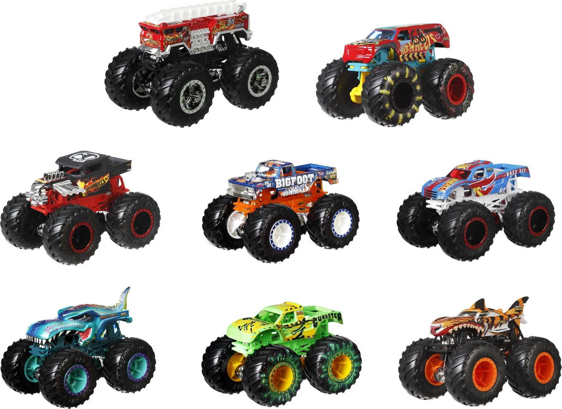 Hot Wheels Monster Trucks Live 8-Pack, Toy Trucks, Gift for Kids 3 ...