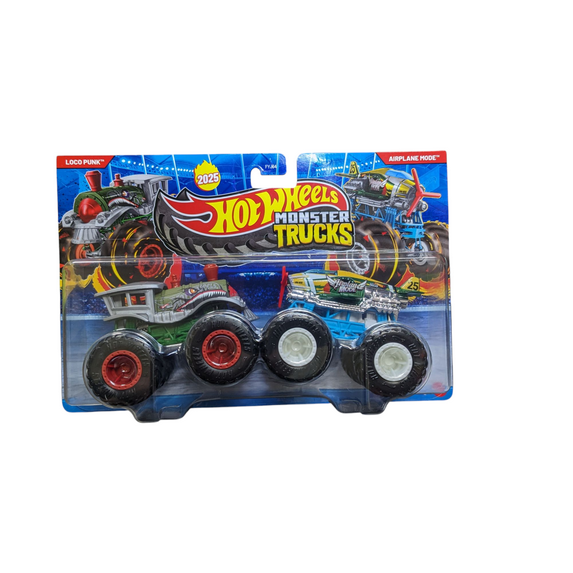 Hot Wheels Monster Trucks Loco Punk VS Airplane Mode Demolition Doubles ...