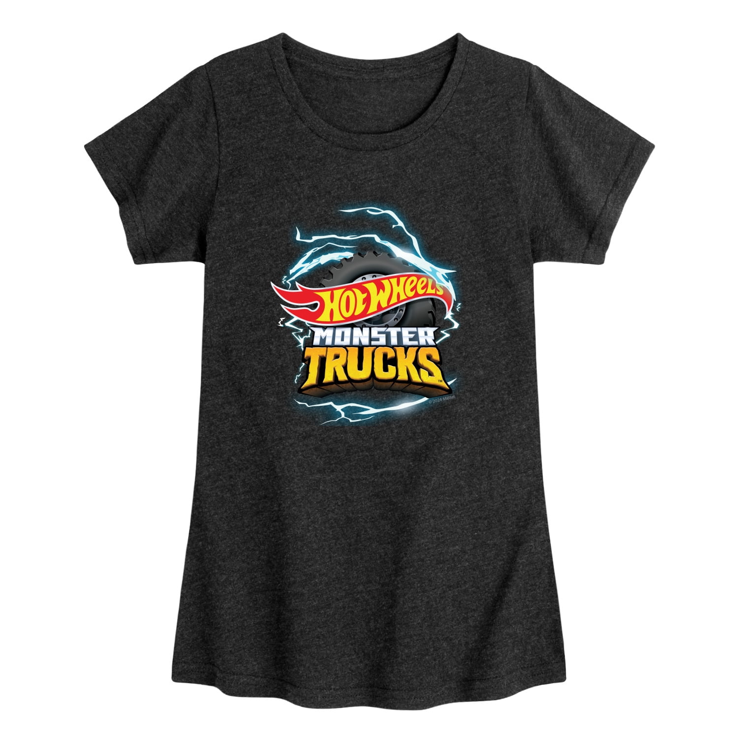 Hot Wheels - Monster Trucks Logo - Toddler Girls Fitted Short Sleeve T ...