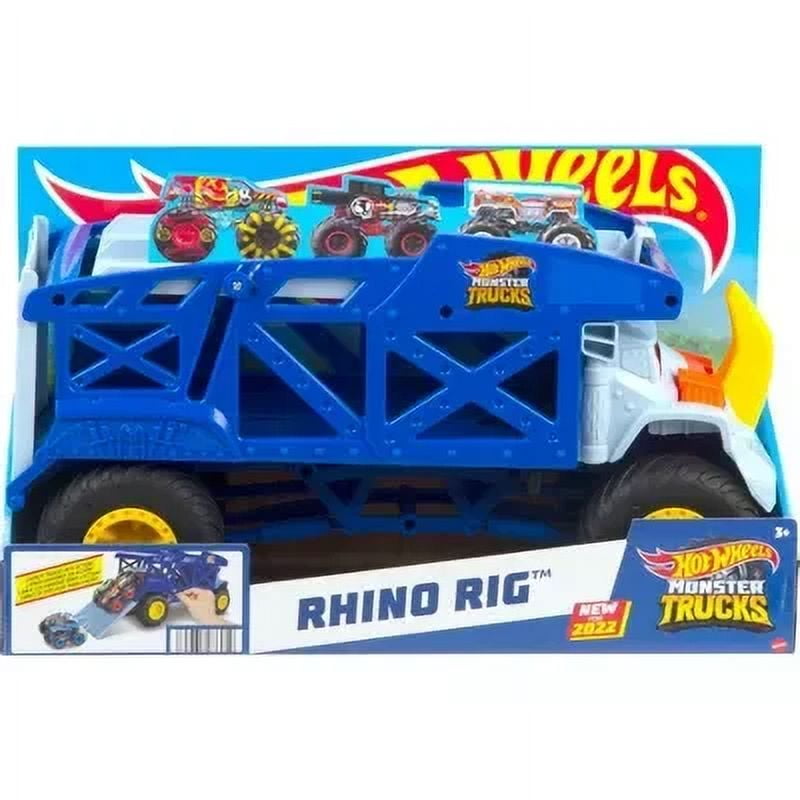 Hot Wheels Monster Trucks Monster Mover Rhino Hauler, Gift for Kids 3 ...