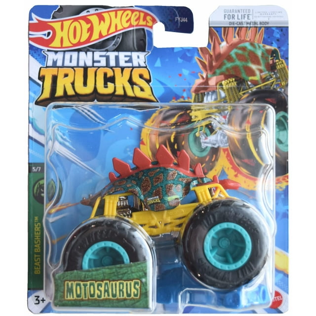 Hot Wheels Monster Trucks Motosaurus, Beast Bashers 5/7 Connect and Crash Car - Walmart.com