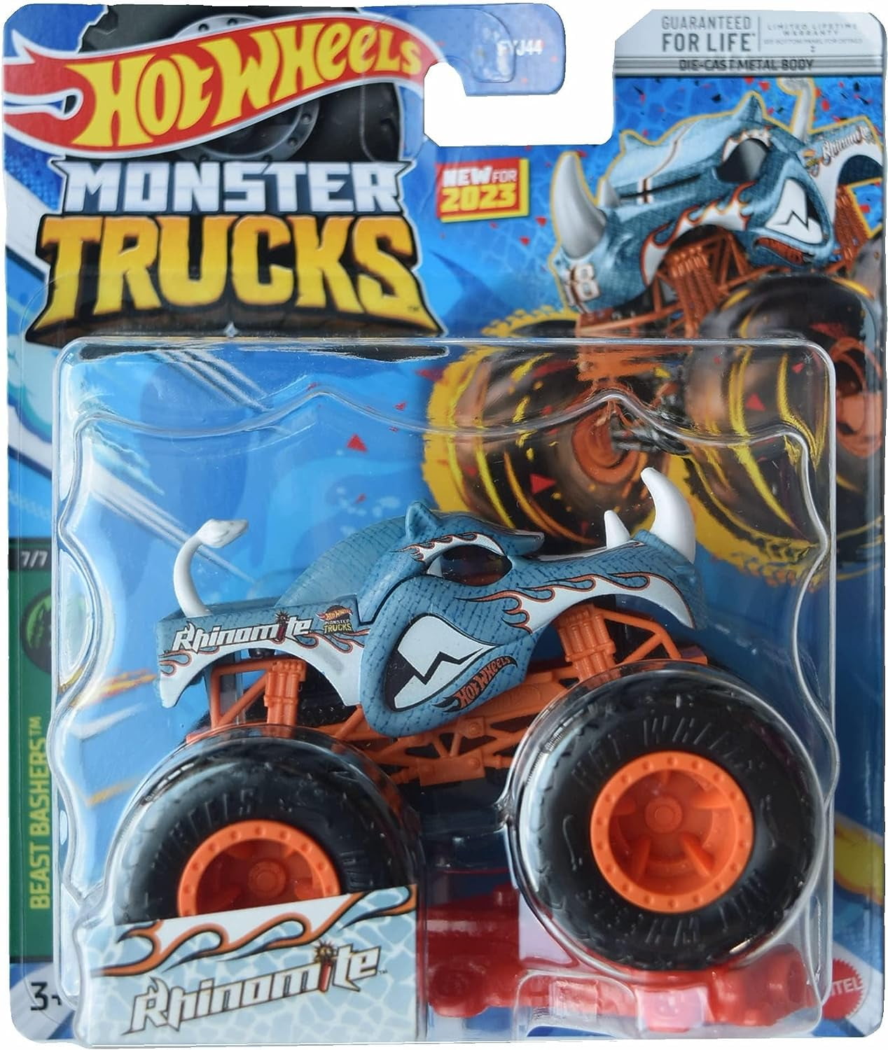 Hot Wheels Rhinomite Monster Trucks Beast Bashers 7/7 2023, Connect and Crash Die Cast Car ...