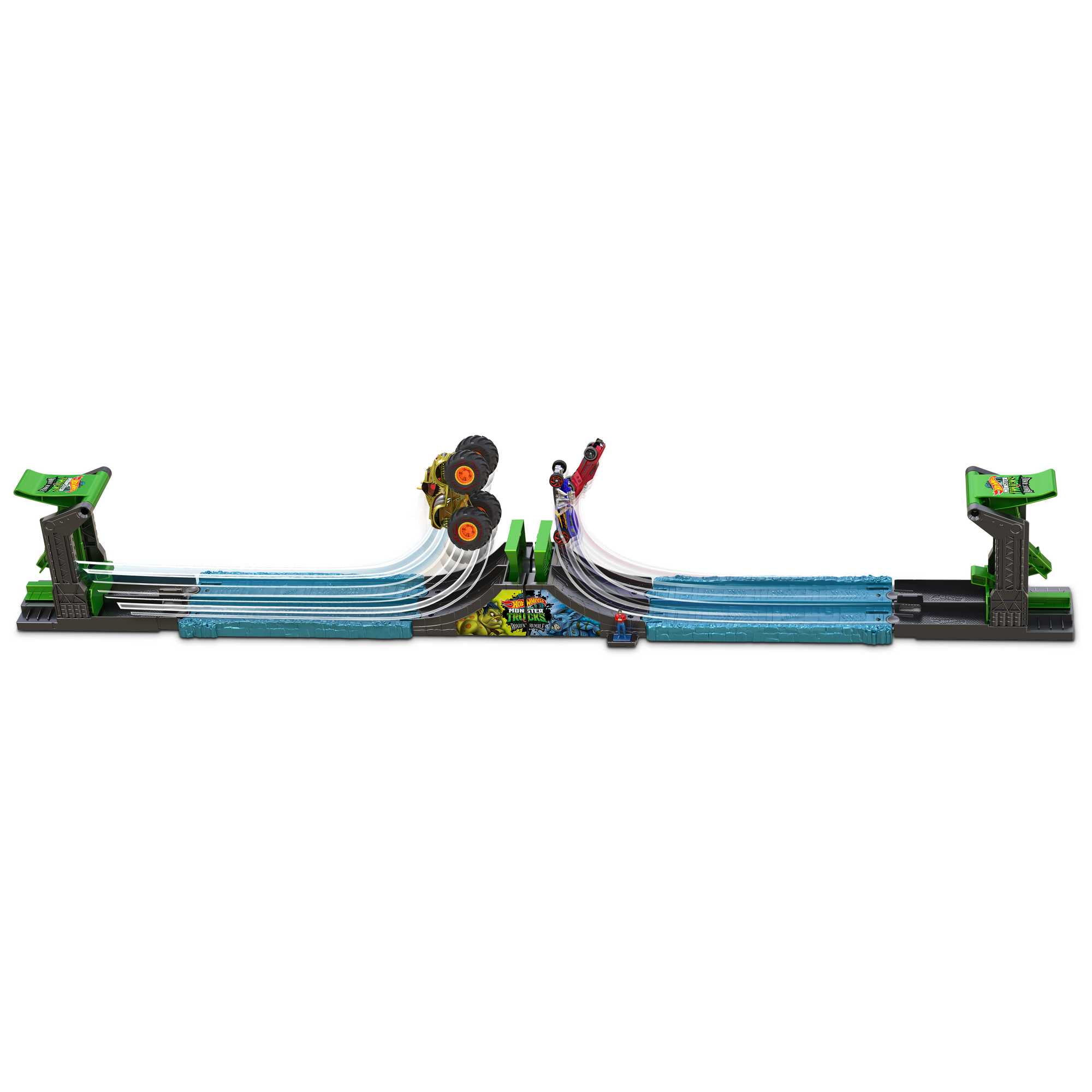 Hot Wheels Monster Trucks Roarin' Rumble Playset with 2 Toy Trucks, 2 ...