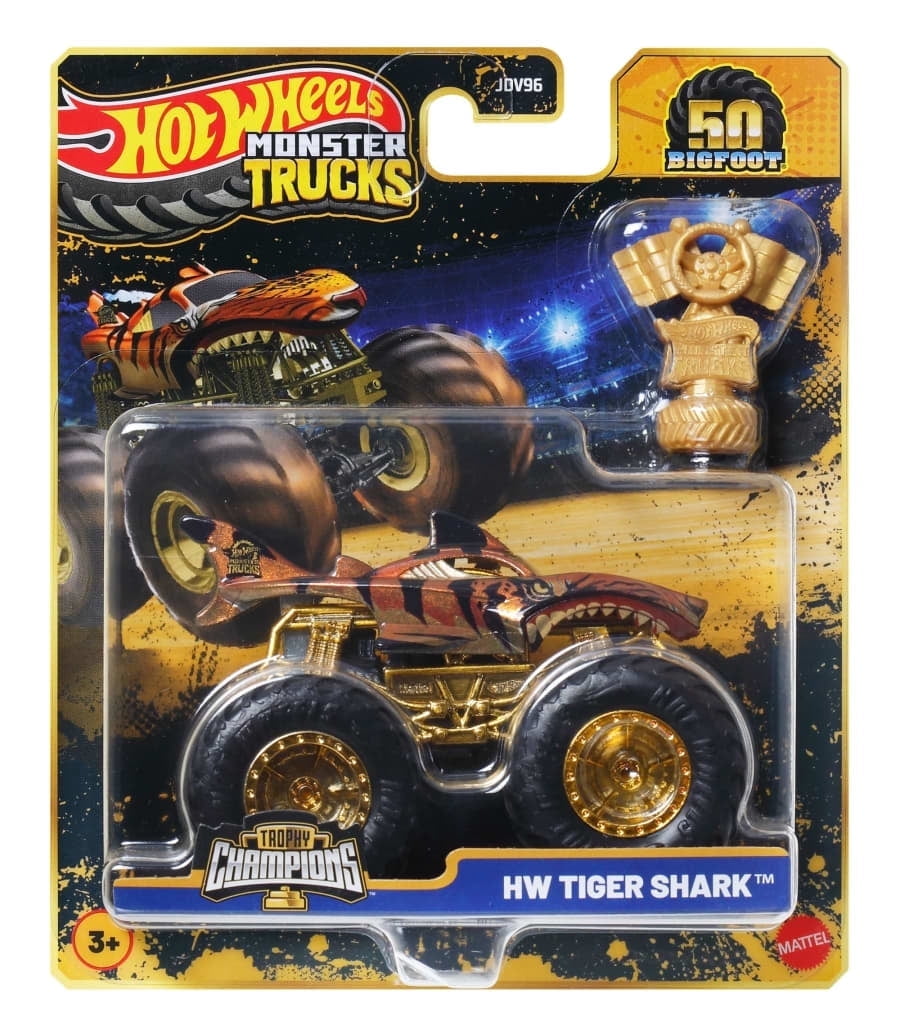 Hot Wheels Monster Trucks Tiger Shark Trophy Champions Premium Die-Cast ...