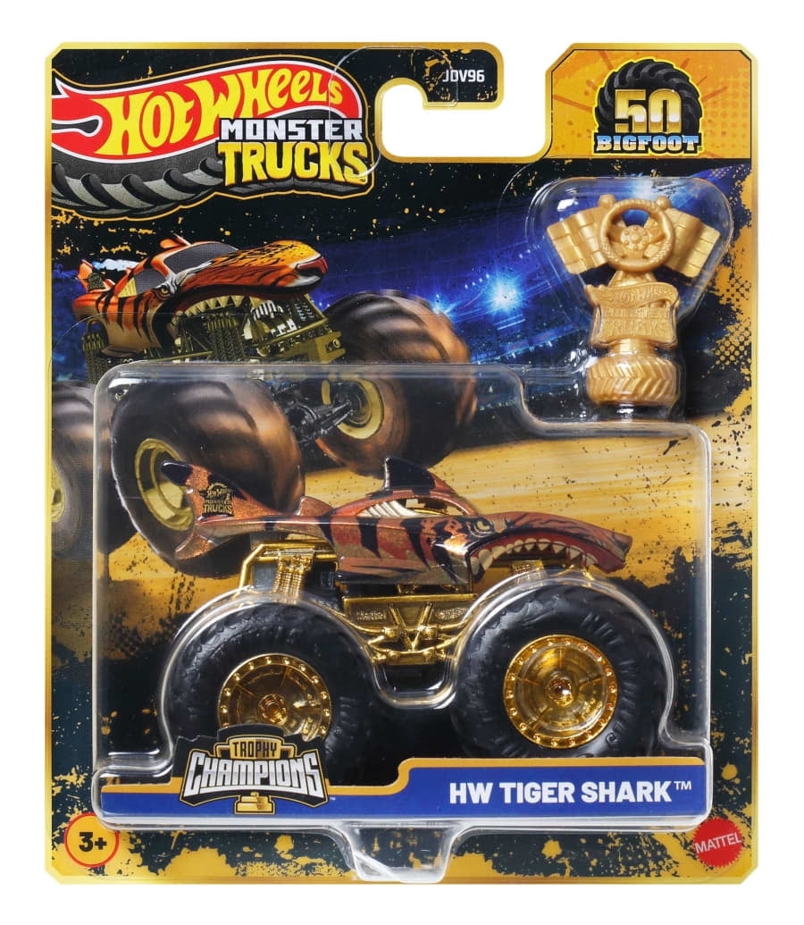 Hot Wheels Monster Trucks Tiger Shark Trophy Champions Premium Die-Cast ...