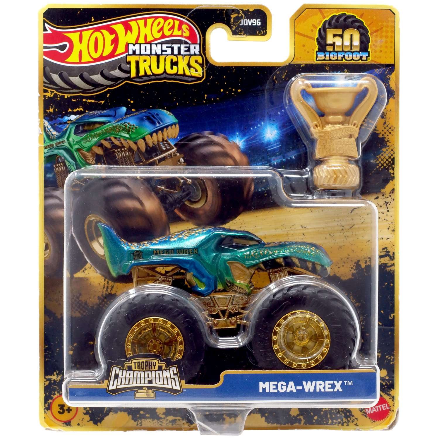 Hot Wheels Monster Trucks Trophy Champions Mega-Wrex Diecast Car - Walmart.com