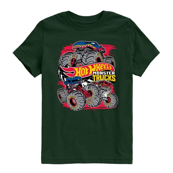 Hot Wheels - Monster Trucks - Youth Boys Short Sleeve Graphic T-Shirt ...