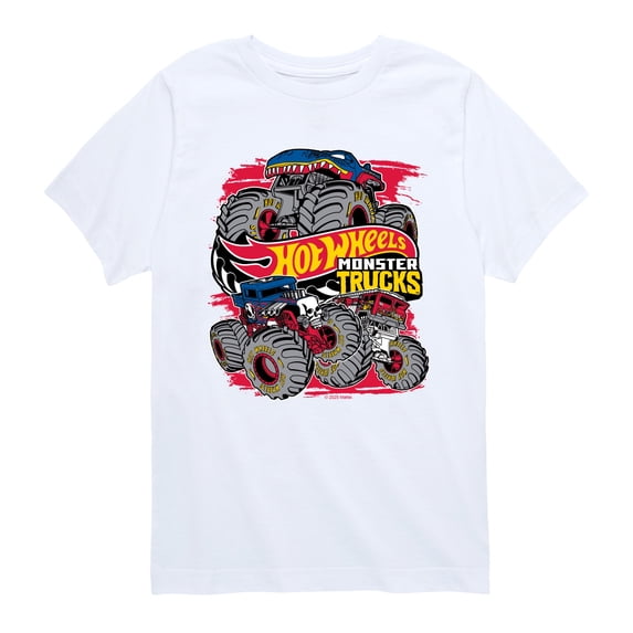 Hot Wheels - Monster Trucks - Youth Boys Short Sleeve Graphic T-Shirt ...