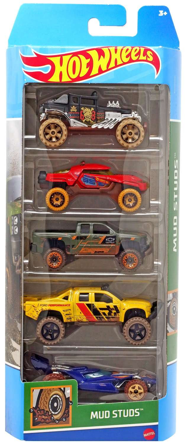 Hot Wheels Mud Studs Car Play Vehicles, Die Cast, 5 Pack - Walmart.com
