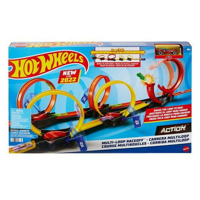 Hot Wheels Multi-Loop Epic Track Speed Race Off with Massive Crash ...