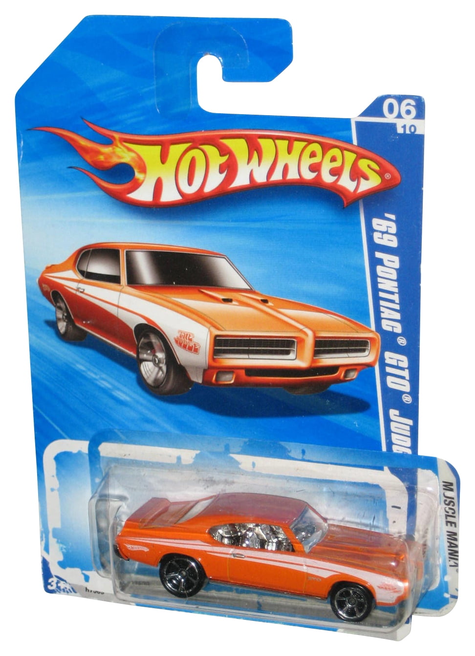 Hot Wheels Muscle Mania '10 6/10 Orange '69 Pontiac GTO Judge Car 084/ ...