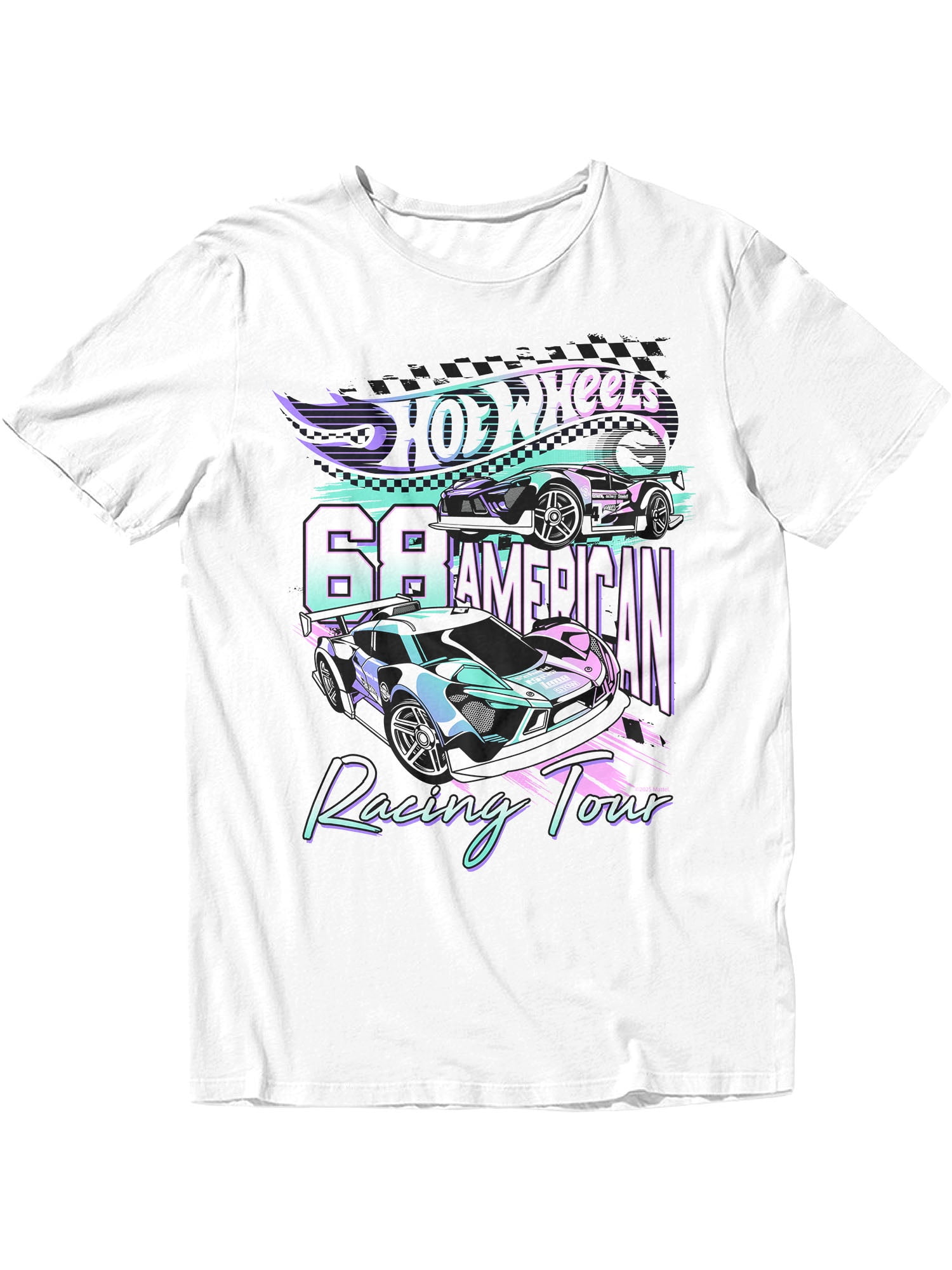 Hot Wheels Neon American Racing Tour Mens Graphic Short Sleeve T-Shirt ...