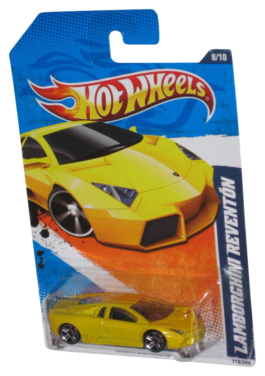 Hot Wheels Nightburnerz 8/10 '11 Yellow Lamborghini Reventon Toy Car 118/244 - Walmart.com