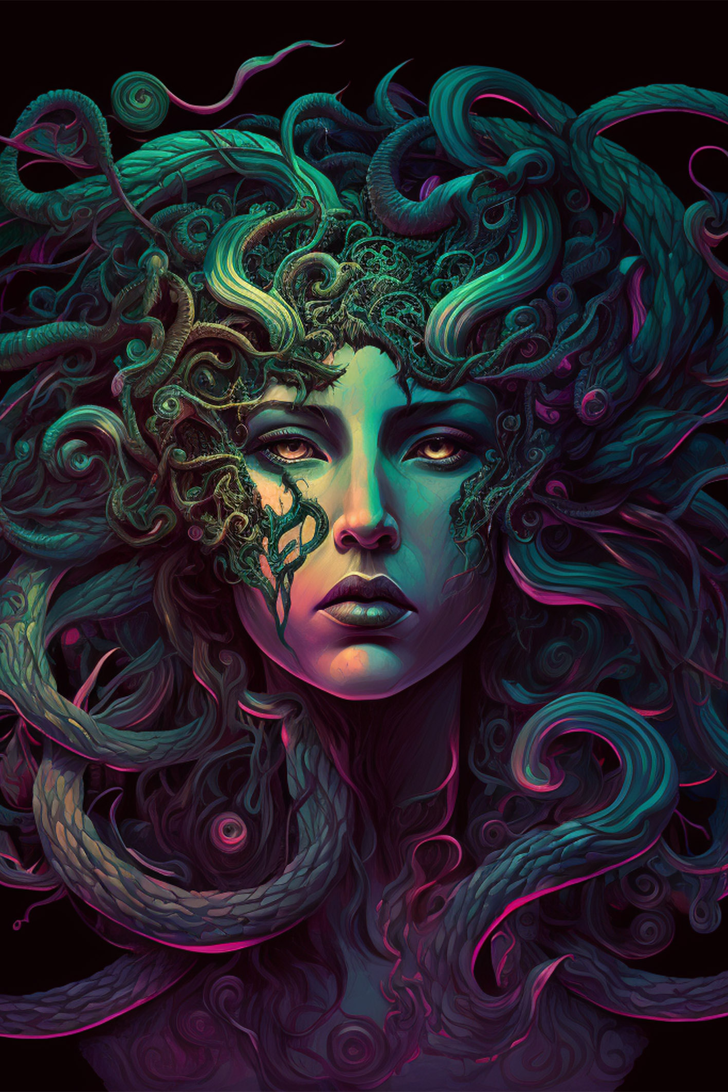 24x36 gallery poster, Cyberdelic Medusa p2 - Walmart.com