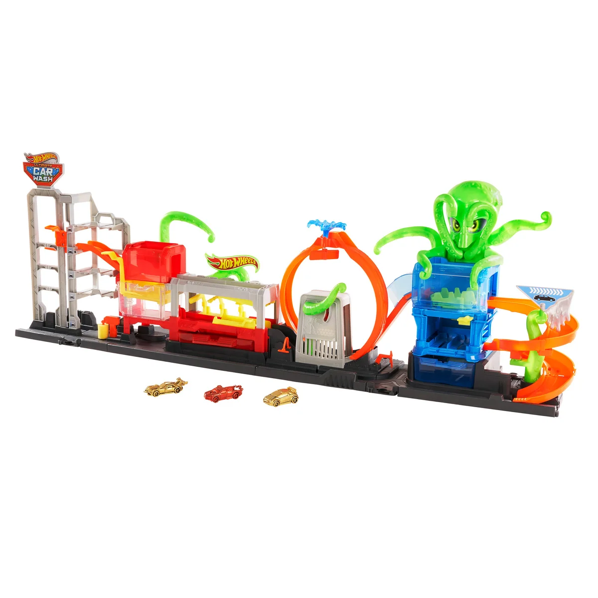 Hot Wheels Octo Carwash and 3 Color Reveal Cars - Walmart.com