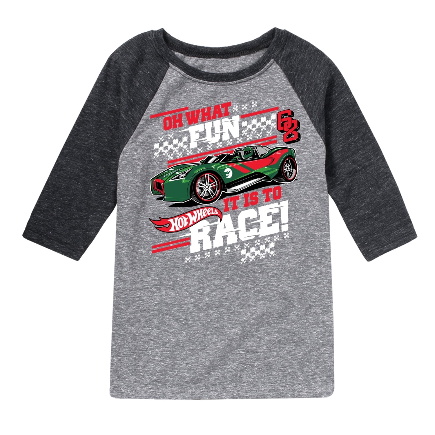 Hot Wheels - Oh What Fun It Is To Race - Toddler & Youth Raglan Graphic ...