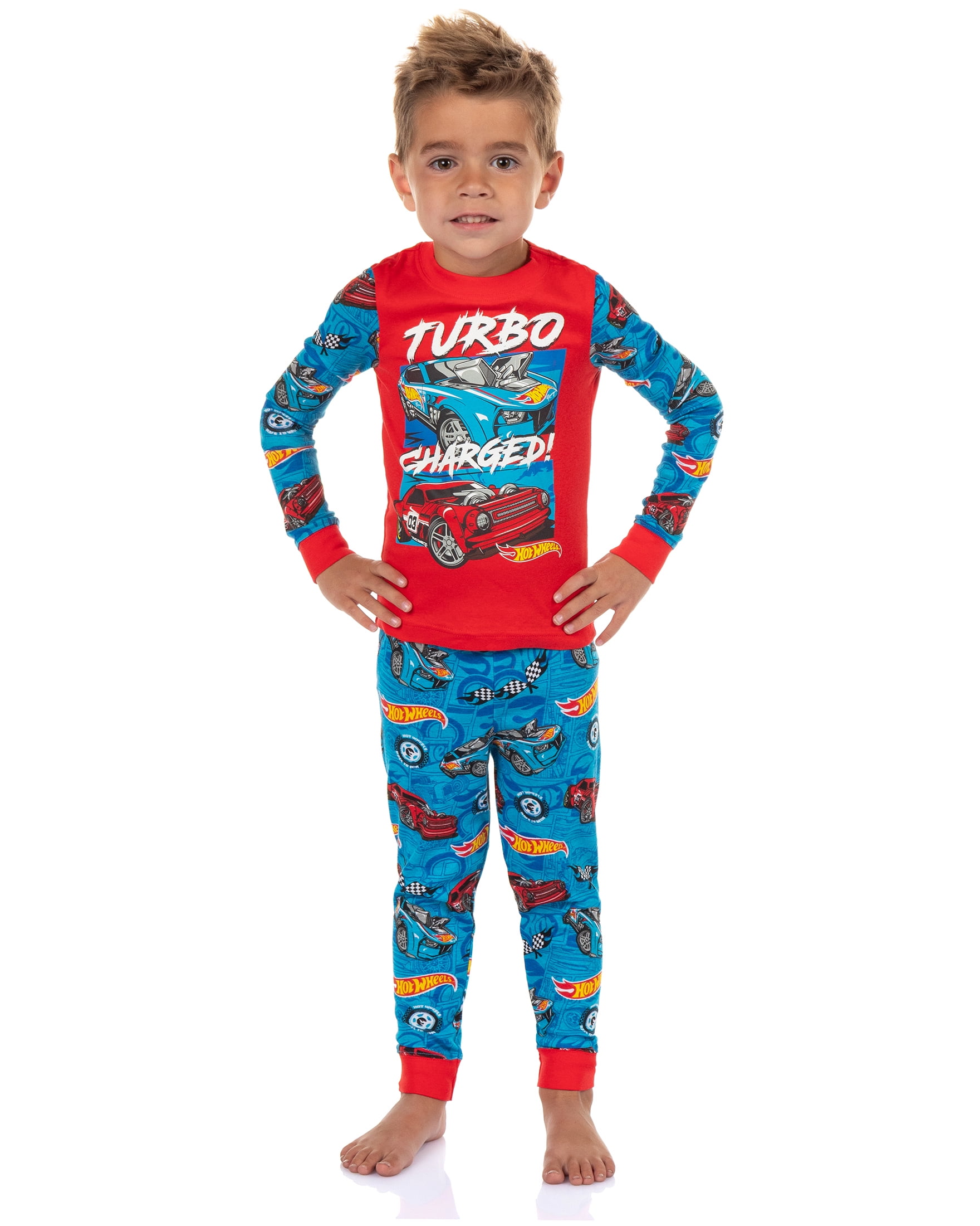 Hot Wheels Pajamas Toddler Boys' Turbo Charged Tight Fit 2-Piece Sleep ...