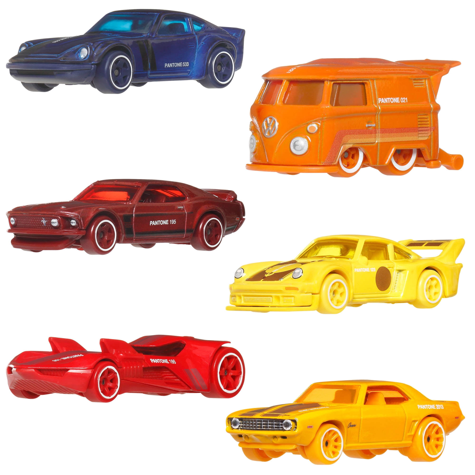 Hot Wheels Pantone Multipack of 6, 1:64 Scale Die-Cast Vehicles ...