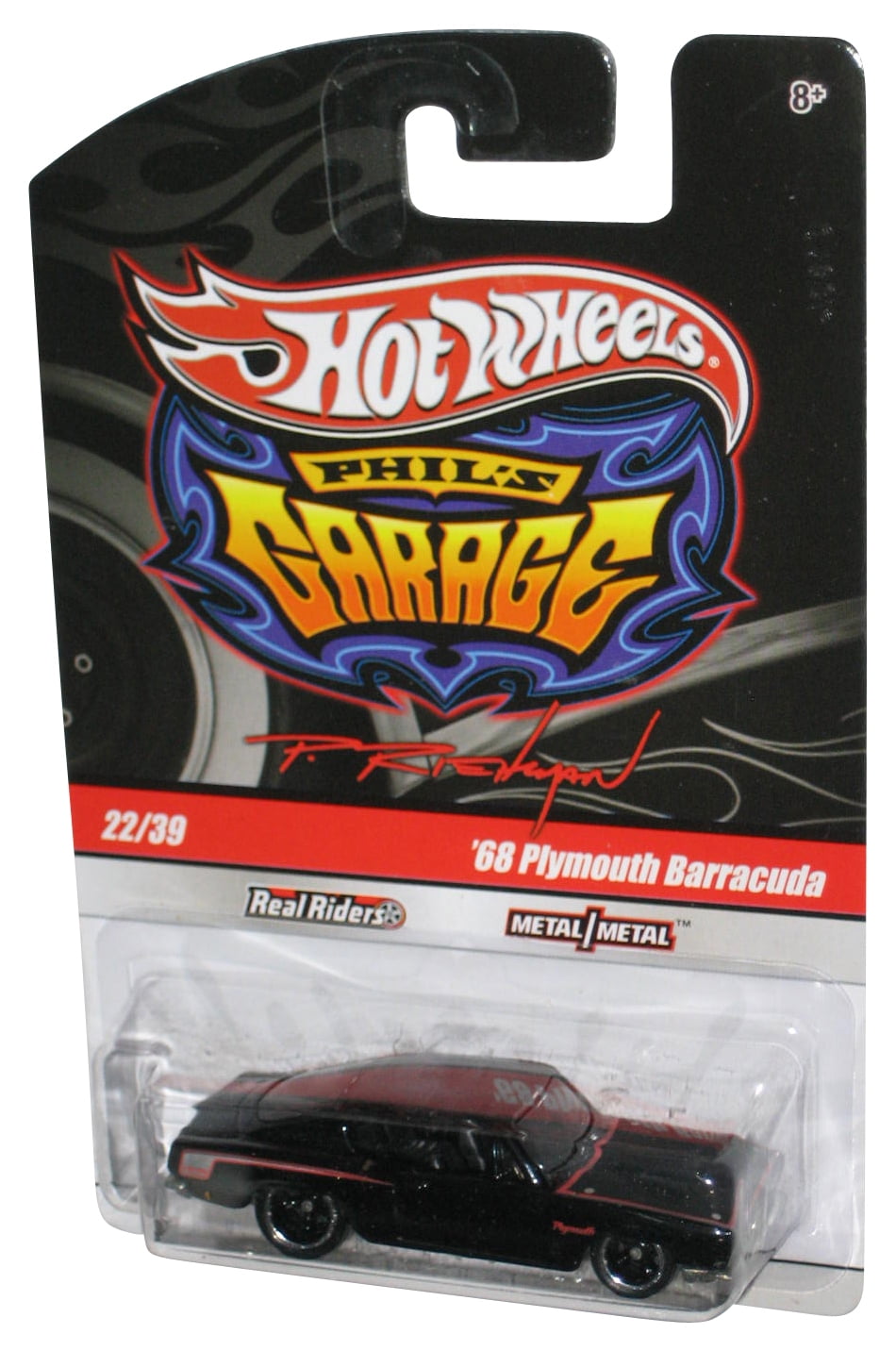 Hot Wheels Phil's Garage (2009) Black '68 Plymouth Barracuda Real Riders Car 22/39 - Walmart.com