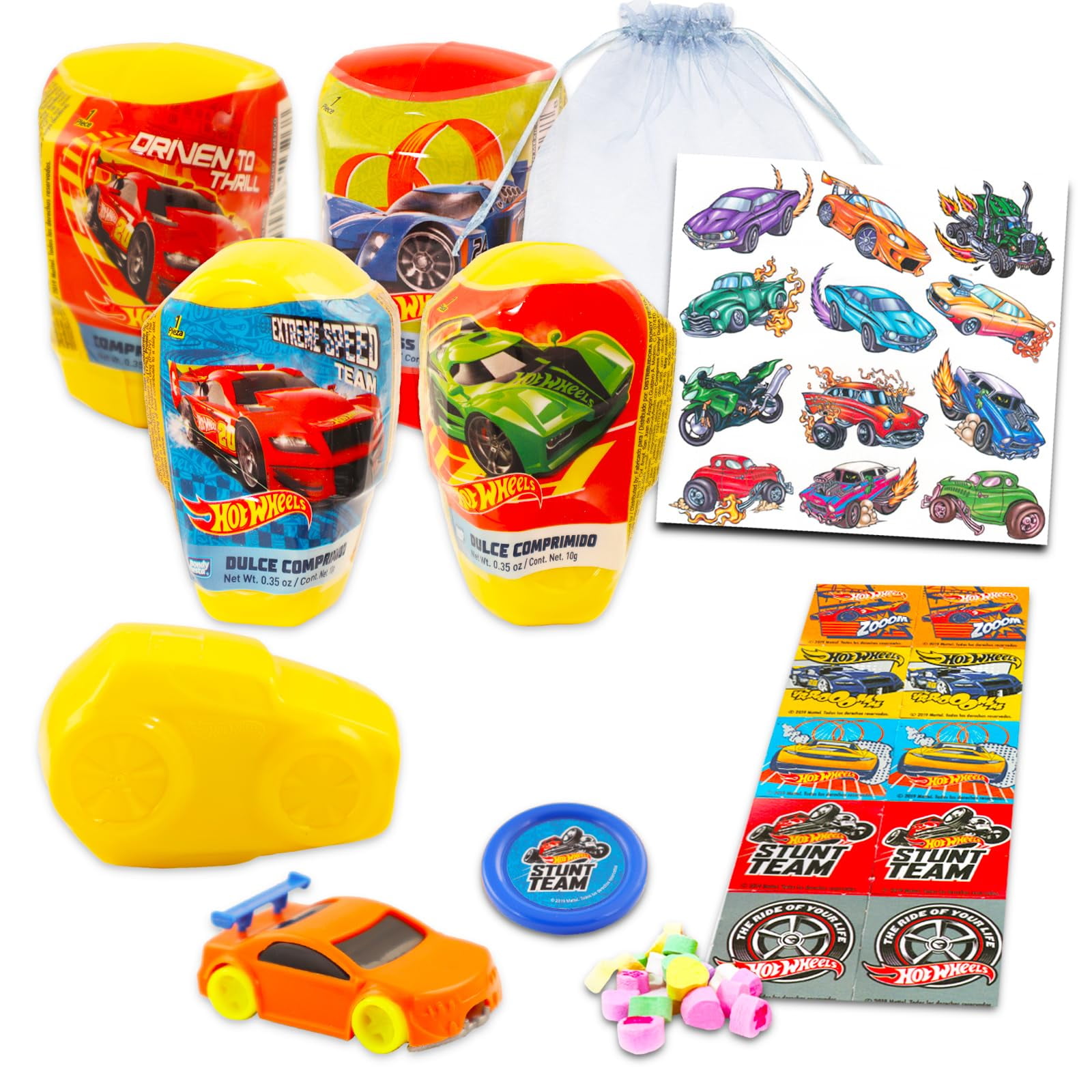 Hot Wheels Plastic Eggs with Candy BSL1 - Bundle with 4 Hot Wheels ...
