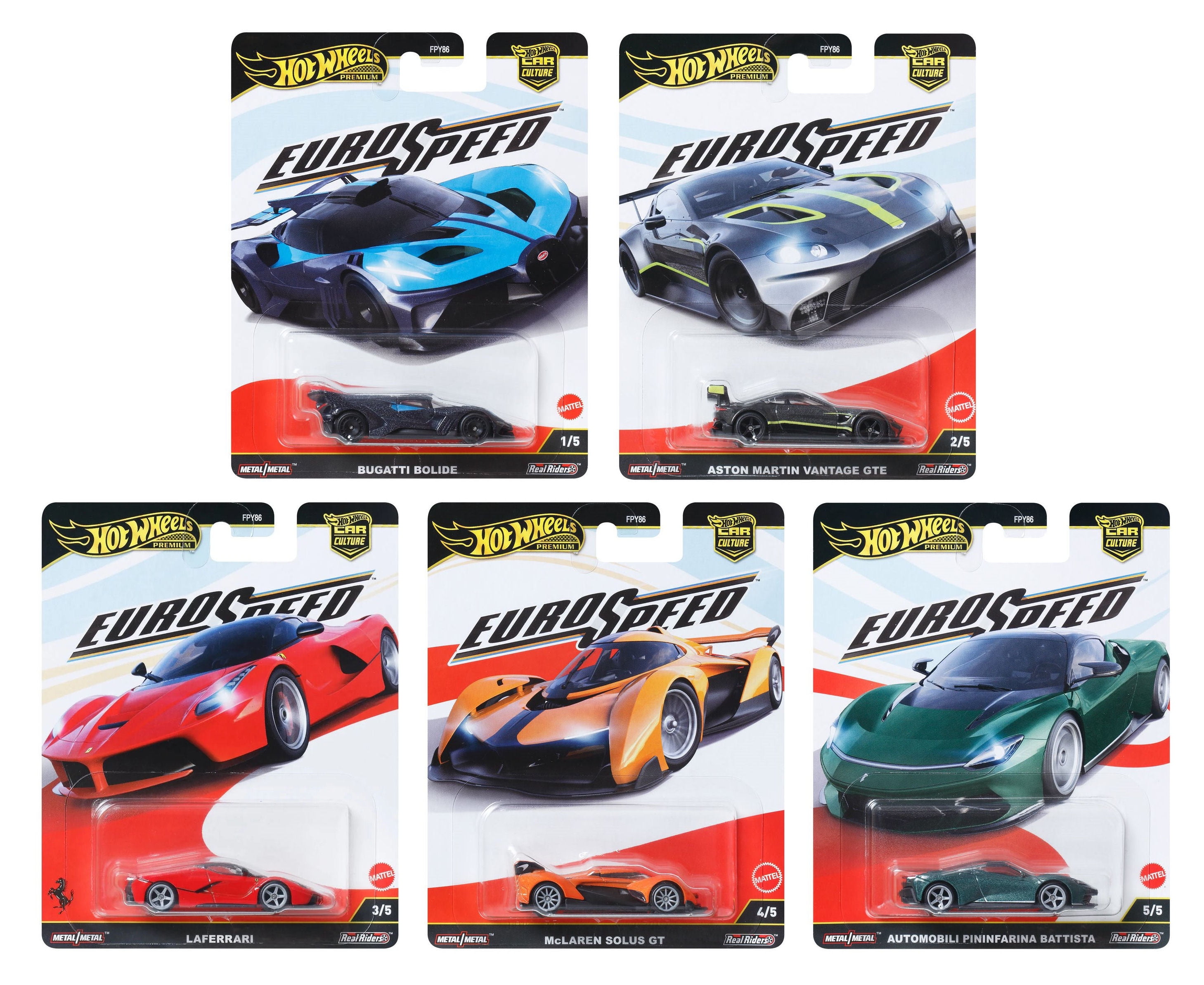 Hot Wheels, Premium Car Culture Set of 5, FPY86-961L, Euro Speed ...