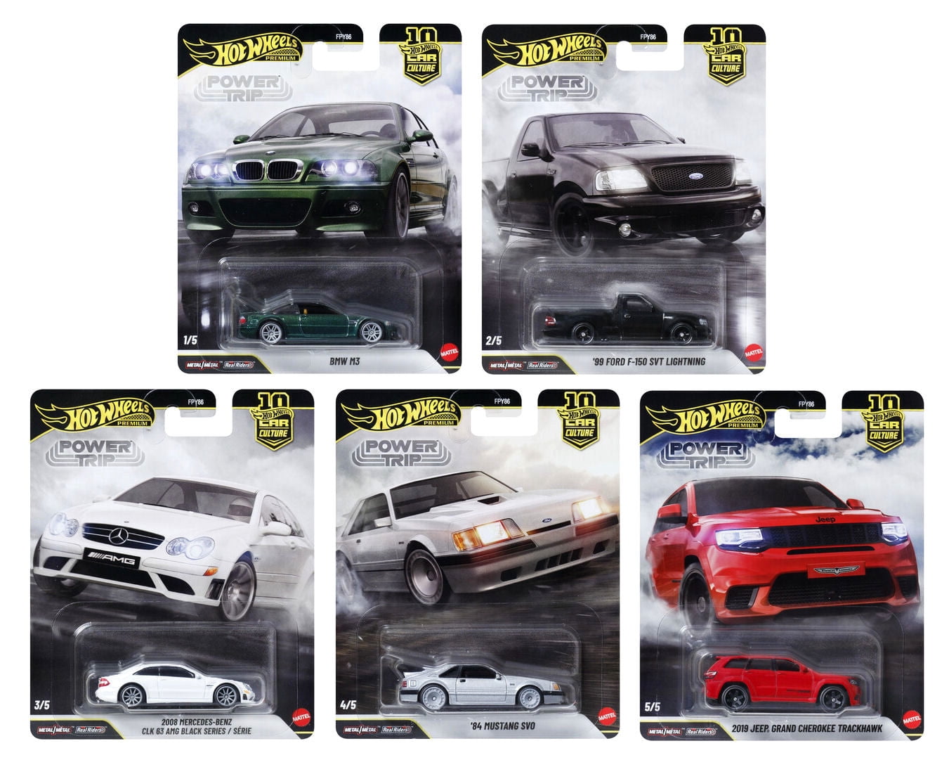 Hot Wheels Premium Car Culture 2026 - Power Trip - FPY86-961R Set of 5 ...