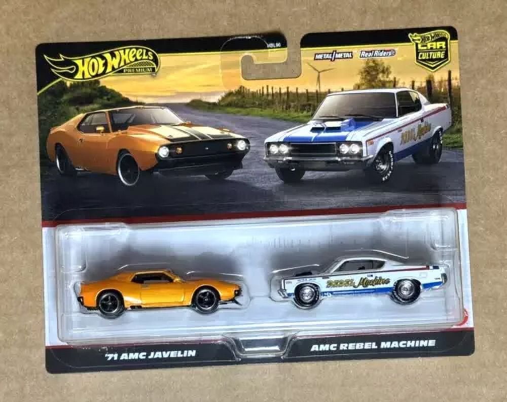 Hot Wheels Premium Car Culture Twin 2 Pack '71 AMC Javelin & AMC Rebel ...