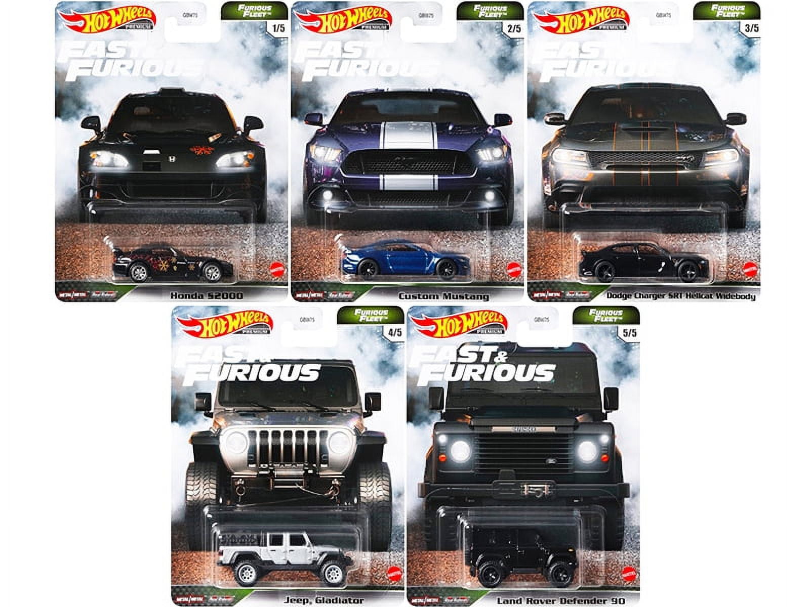 Mattel Hot Wheels Fast Furious Furious Fleet 5 Piece Set, Diecast Model ...
