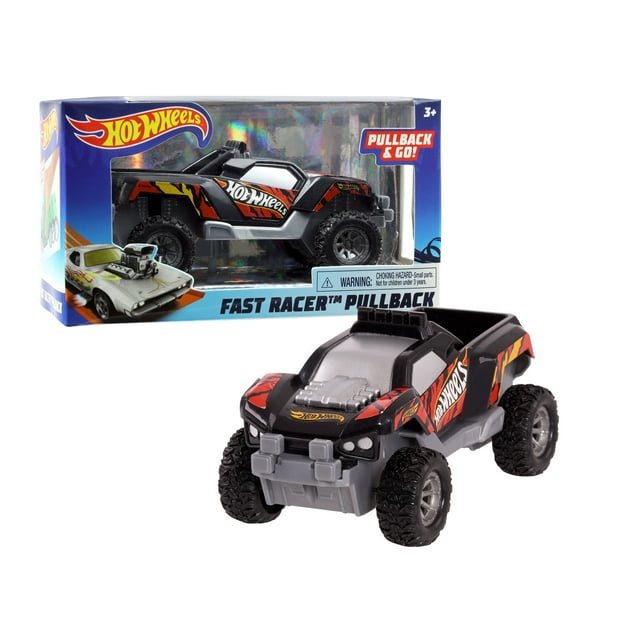 Hot Wheels Pull Back Racers - Black Dawgzilla, Kids Toys for Ages 3 Up ...