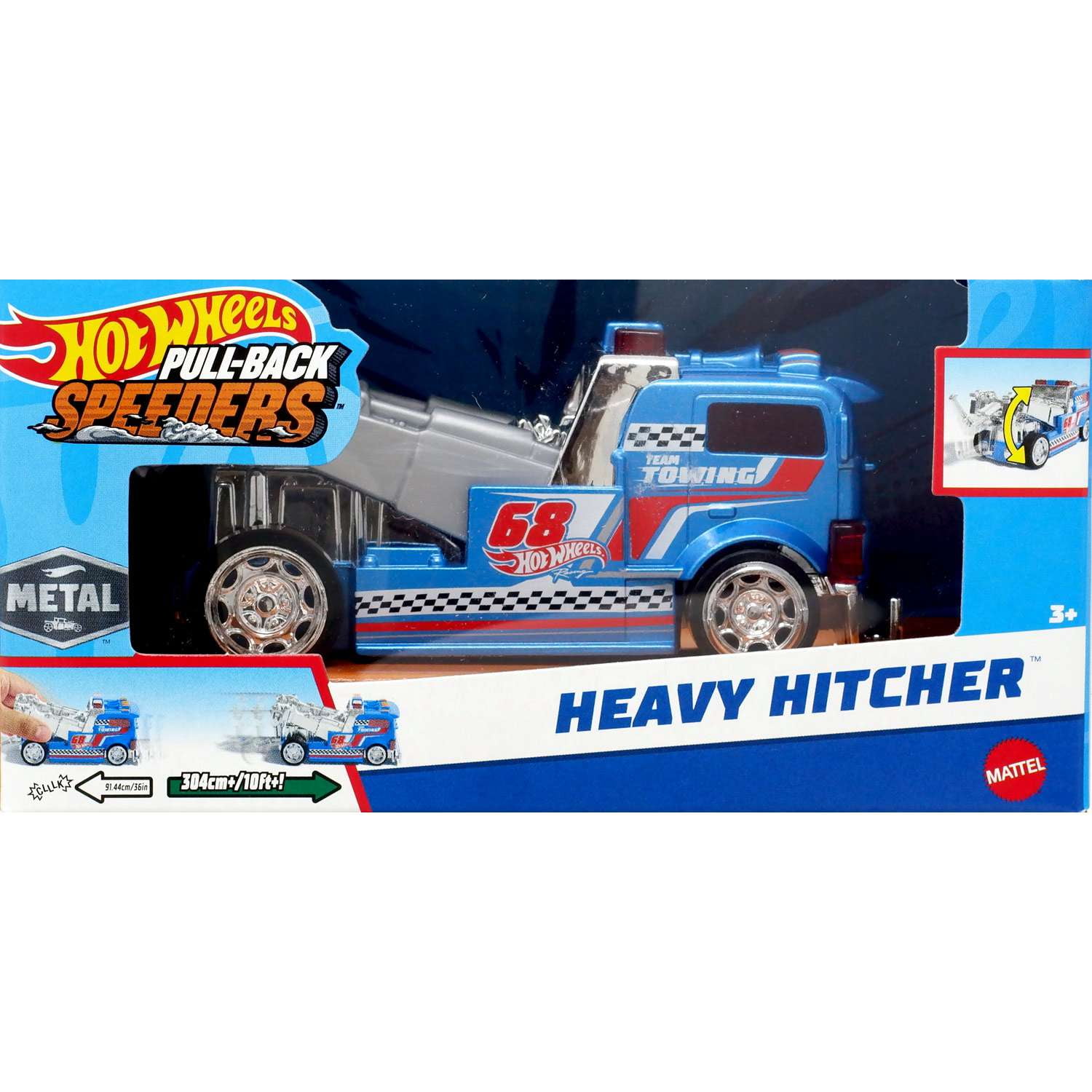 Hot Wheels Pull-Back Speeders Heavy Hitcher Diecast Pull-Back Car ...