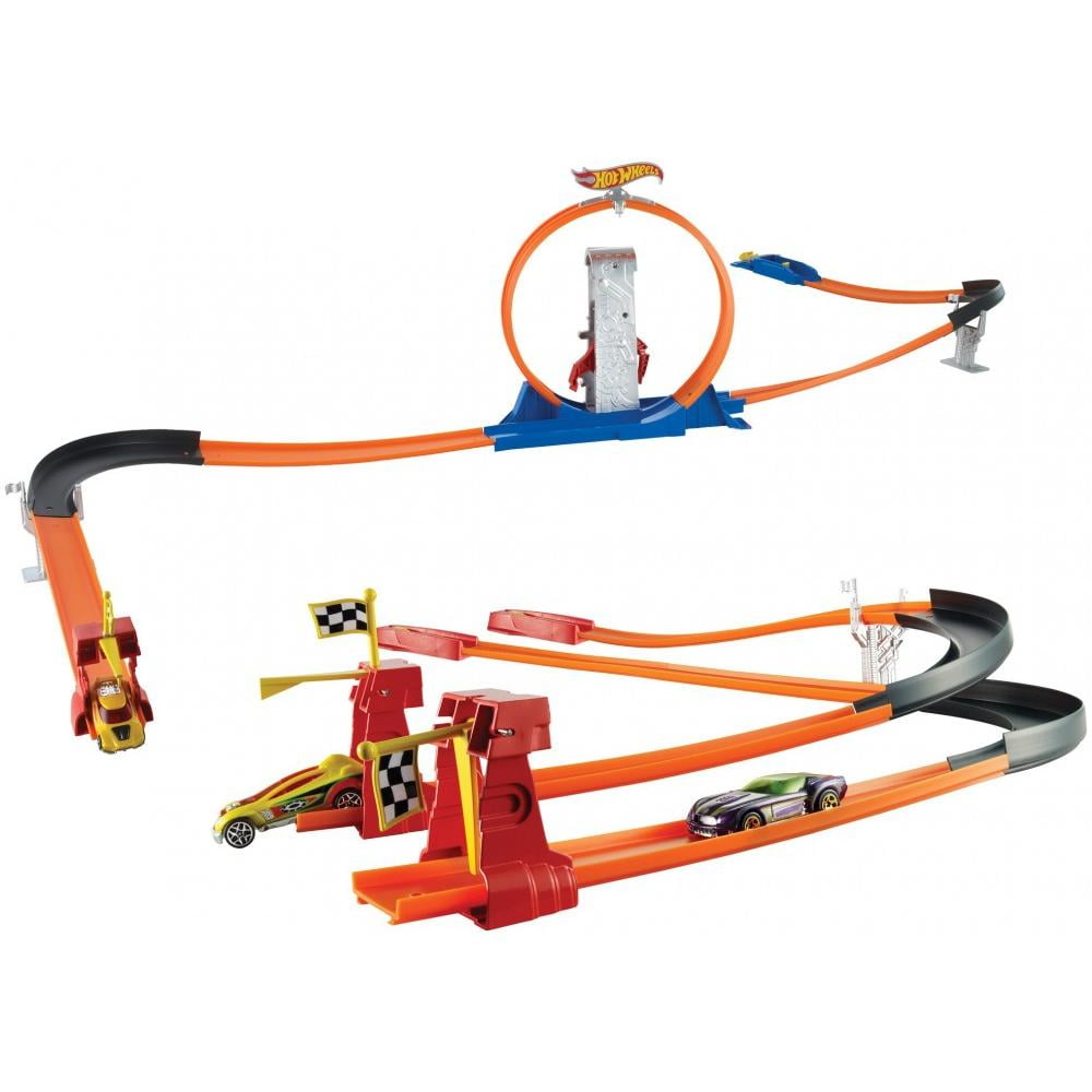Hot Wheels Multi Loop Rolling Ramp Toy Raceway - Fast & Fun Race Rally ...