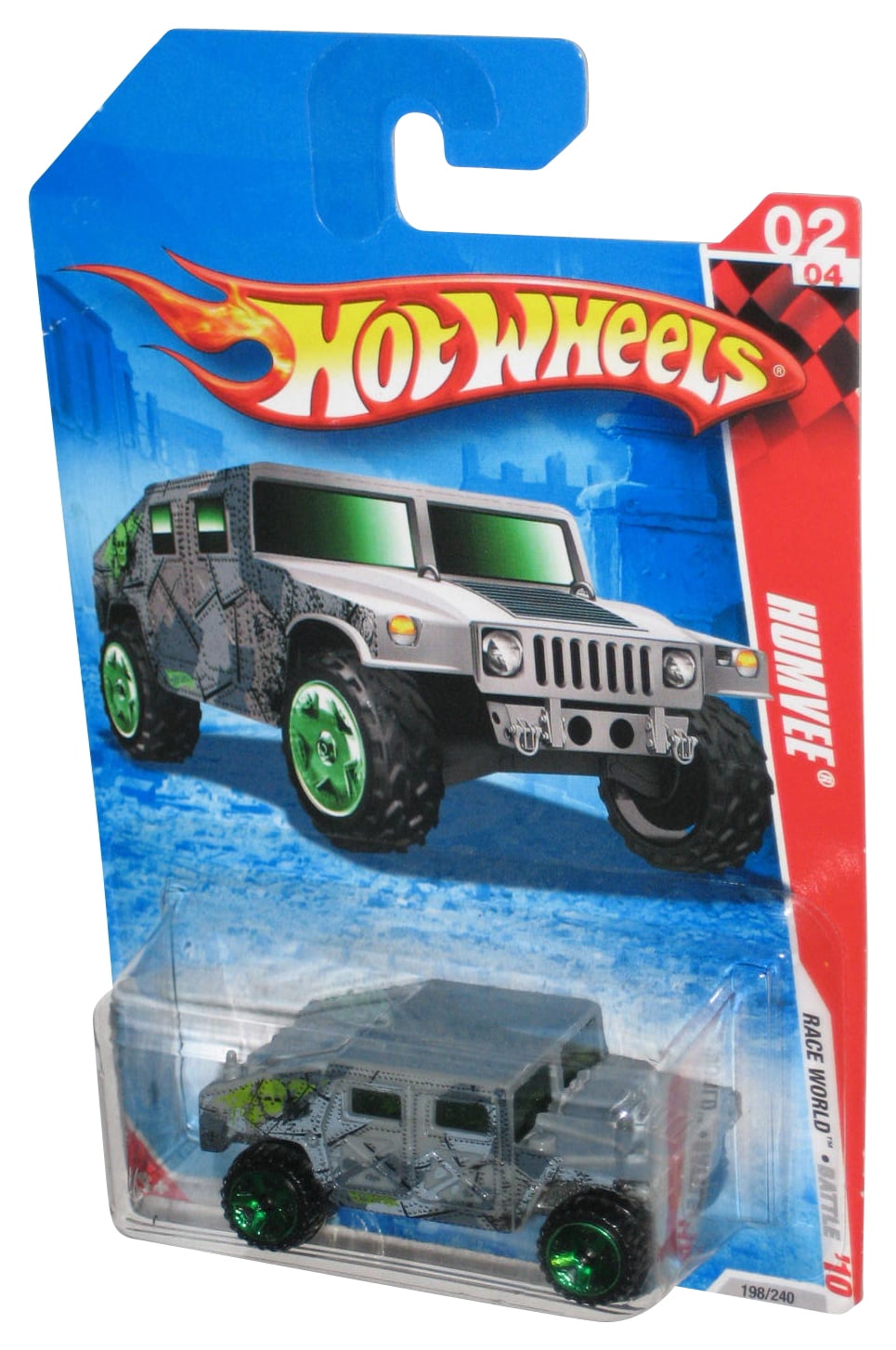 Hot Wheels Race World Battle '10 2/4 Gray Humvee Toy Car 198/240 ...