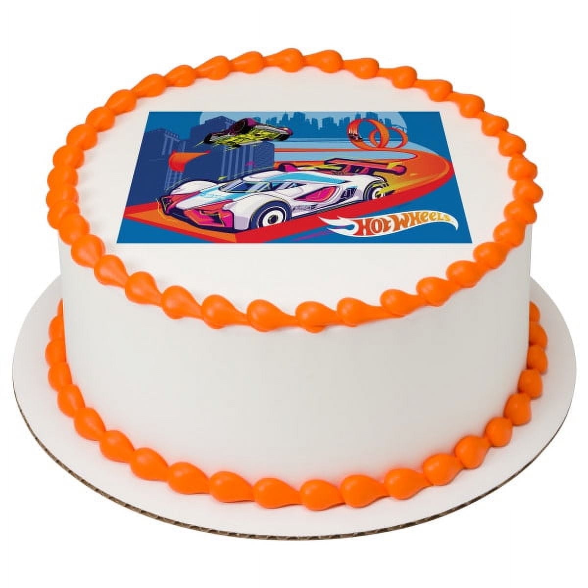 Hot Wheels Race to Win! PhotoCake® Edible Cake Topper Icing Image for 6 ...