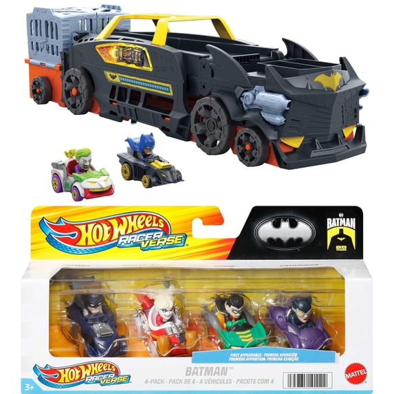 Hot Wheels RacerVerse Batman Bundle - 3-Lane Racetrack - Walmart.com