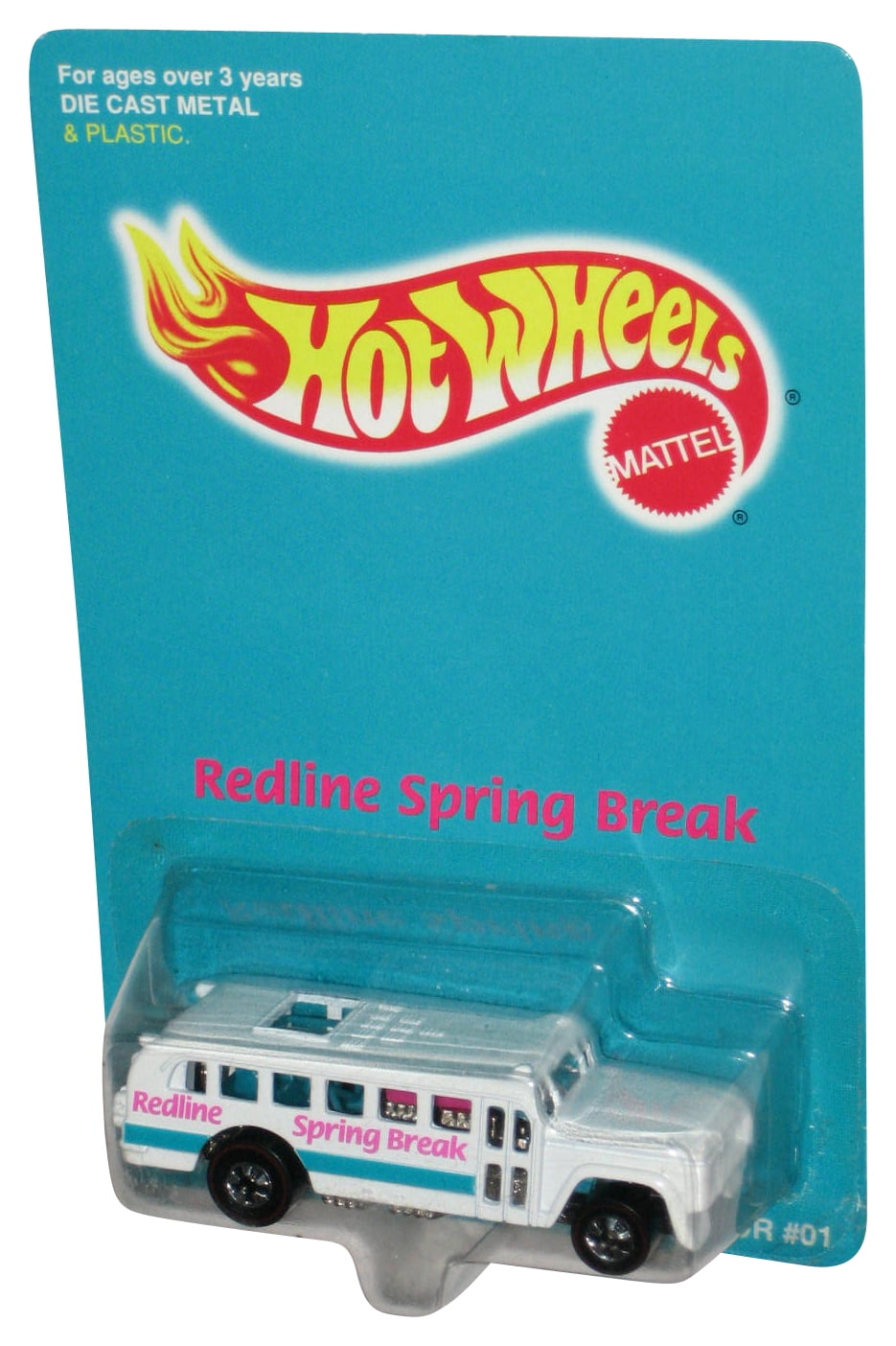 Hot Wheels Redline Spring Break (1995) Mattel White Toy Bus #01 ...