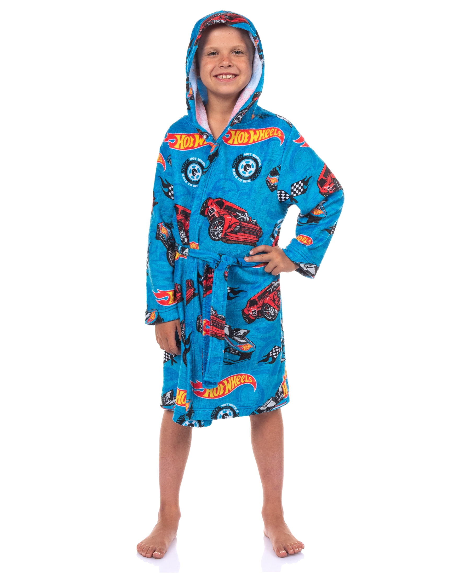 PJammy, Boys' Hot Wheels Robe, Size 8, Hooded Fleece Bathrobe - Walmart.com