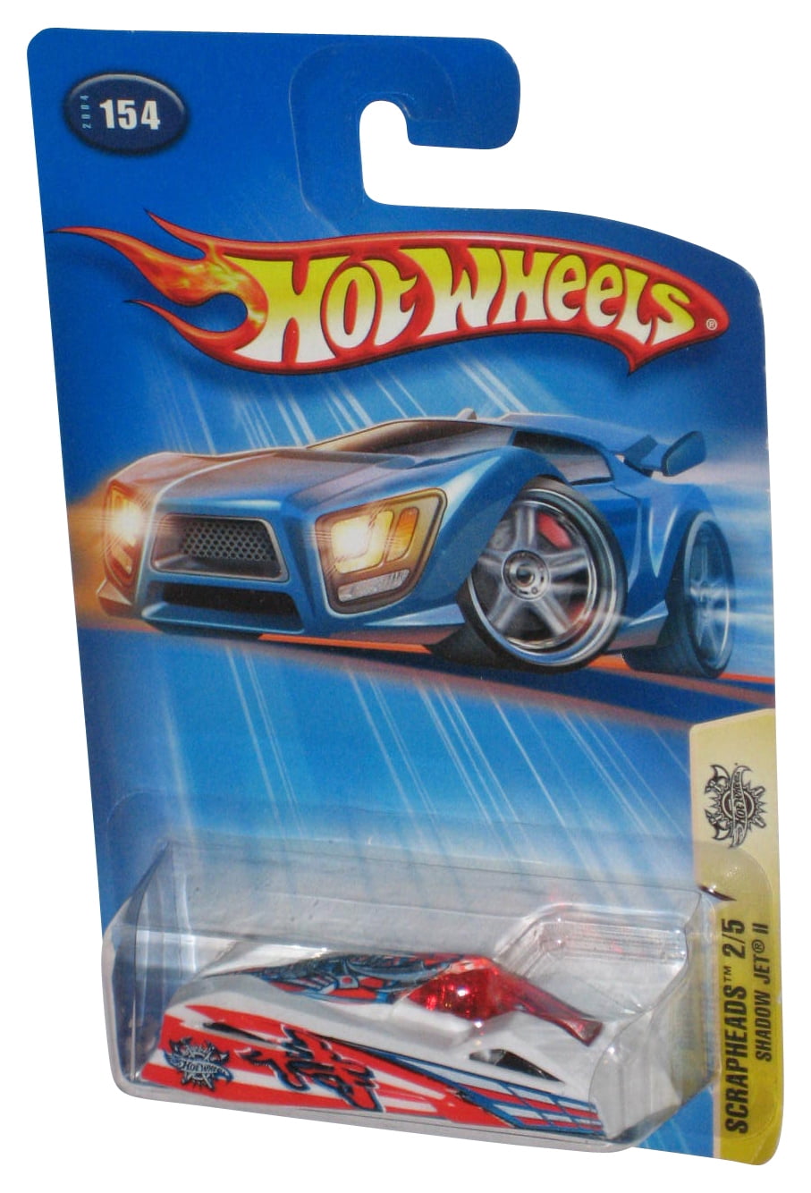 Hot Wheels Scrapheads 2/5 (2004) White Shadow Jet II Toy Car #154 ...