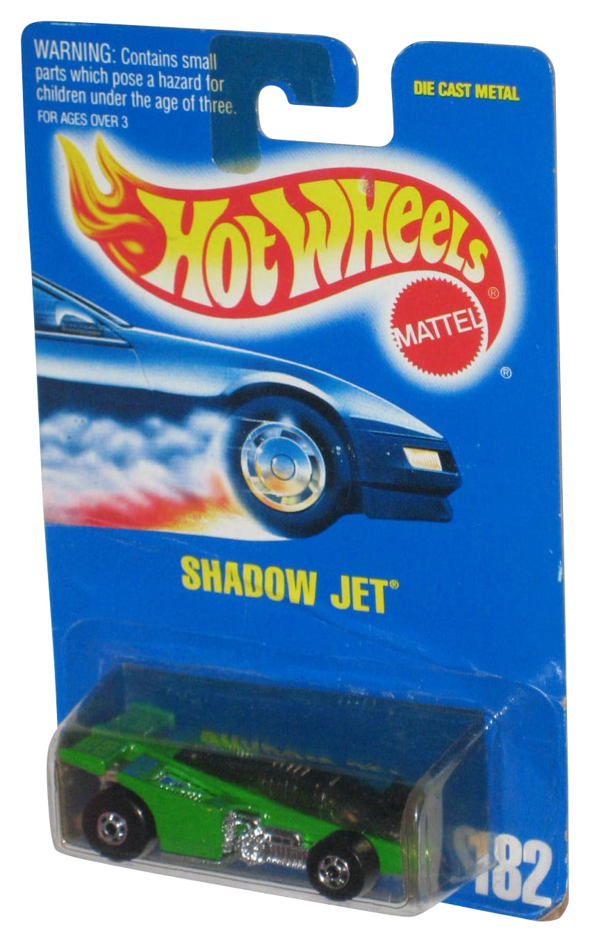 Hot Wheels Shadow Jet (1991) Mattel Green Die-Cast Toy Car #182 ...