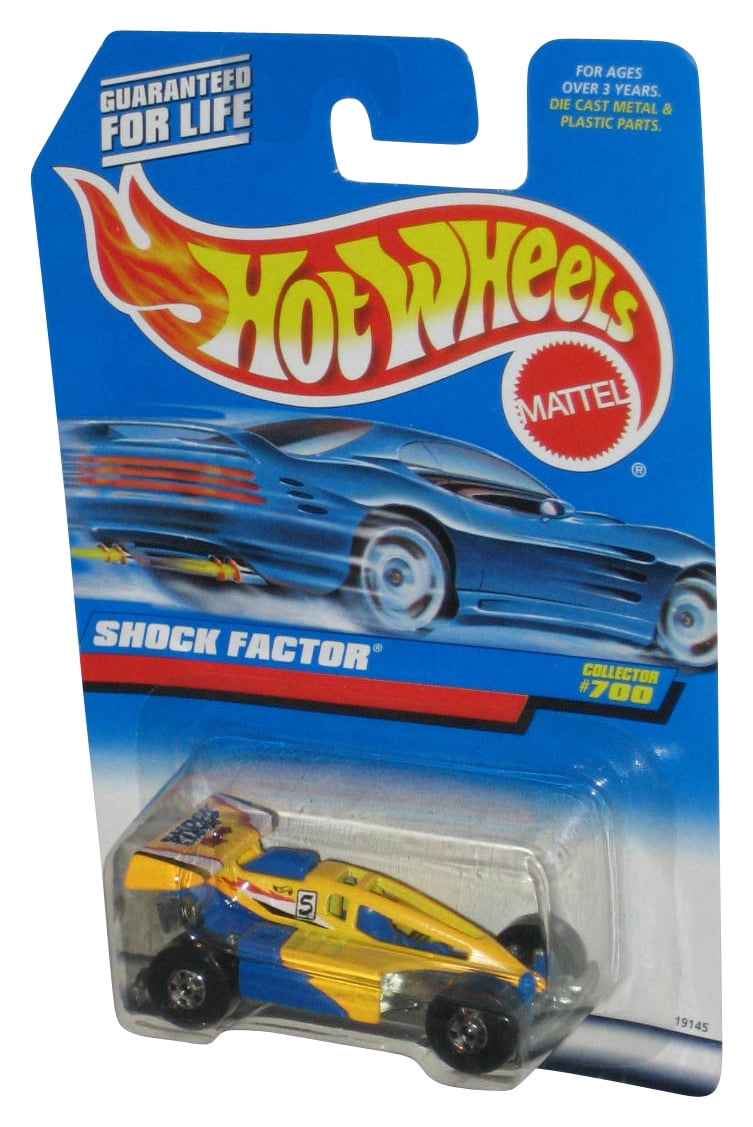 Hot Wheels Shock Factor (1997) Mattel Blue & Yellow Toy Car #700 ...