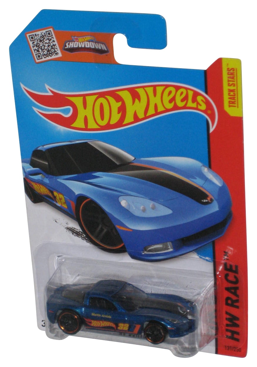 Hot Wheels Showdown HW Race (2013) Blue C6 Corvette Toy Car 131/250 - Walmart.com