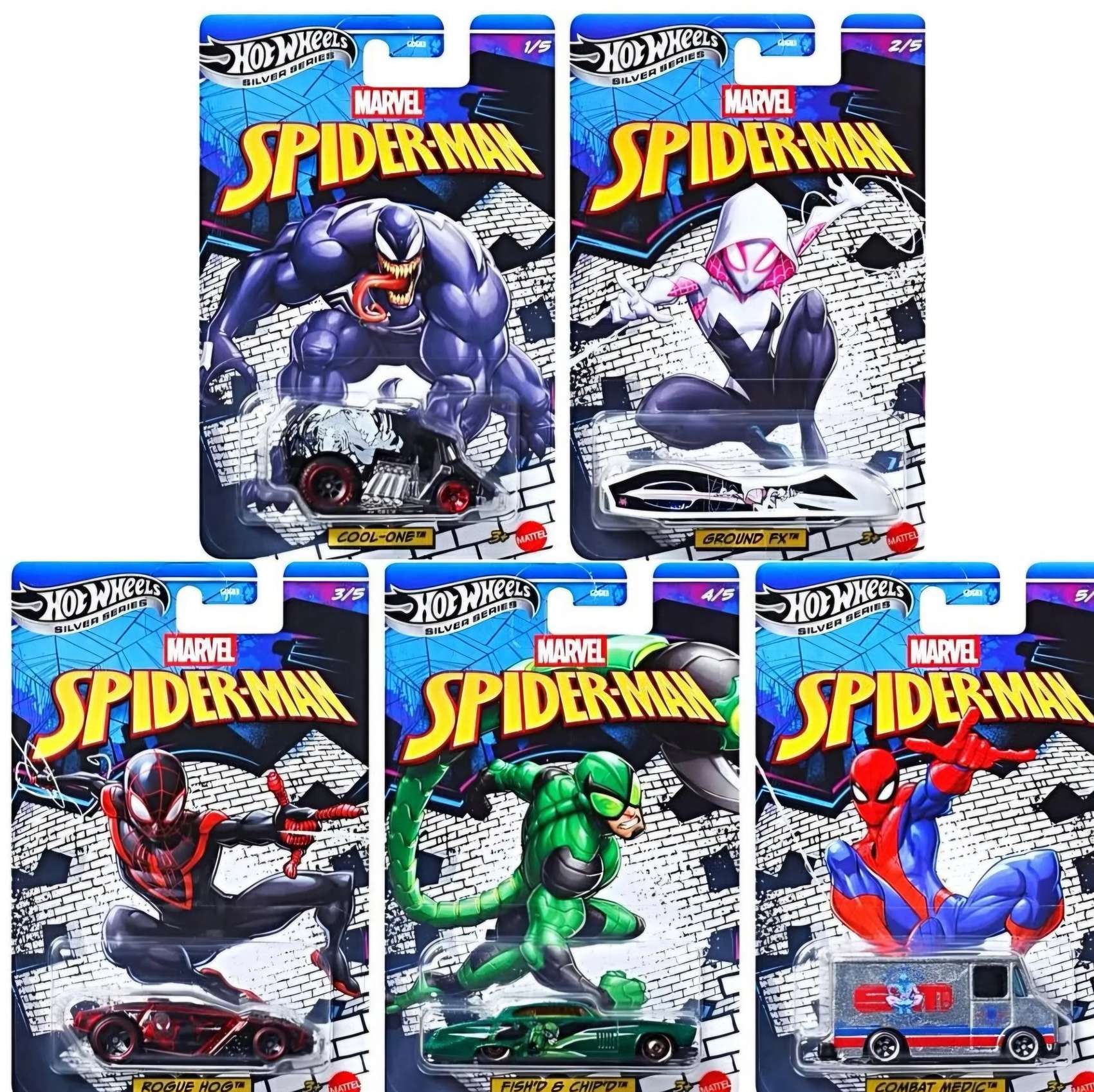 Hot Wheels Silver Series Combat Medic, Fish'D & Chip'D, Cool-On, Rogue ...