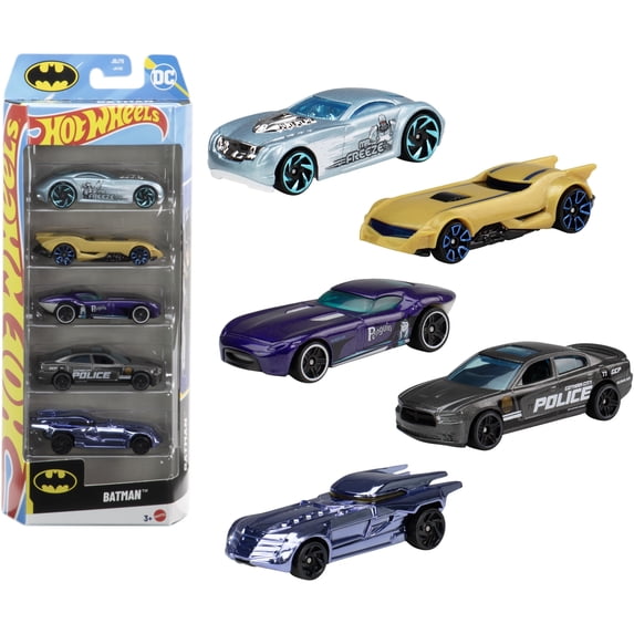 Mattel, Hot Wheels 1:64 Batman 5-Pack, DC, 5 Vehicles for Batman Fans ...