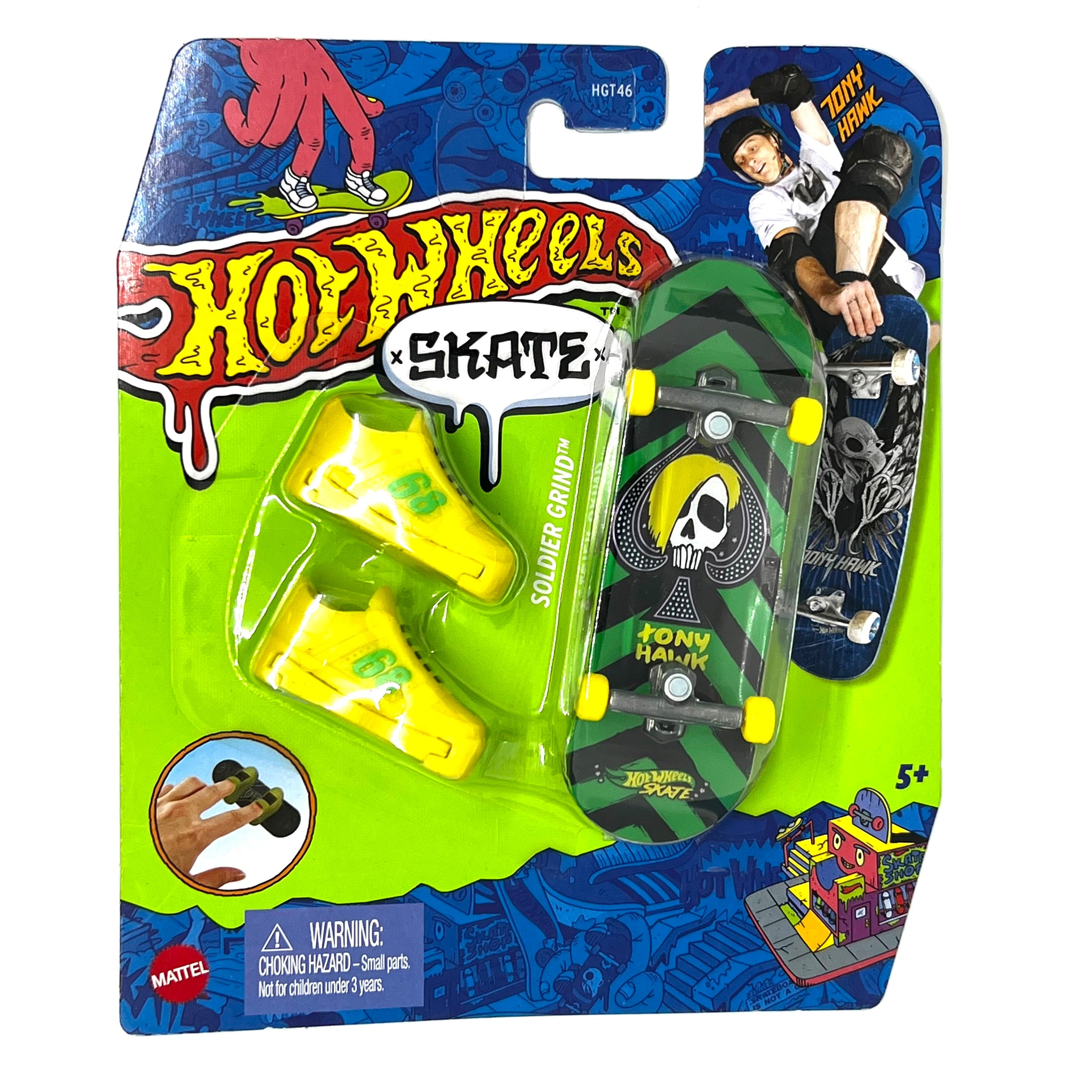Hot Wheels Skate Soldier Grind Tony Hawk Fingerboard & Shoes - Walmart.com